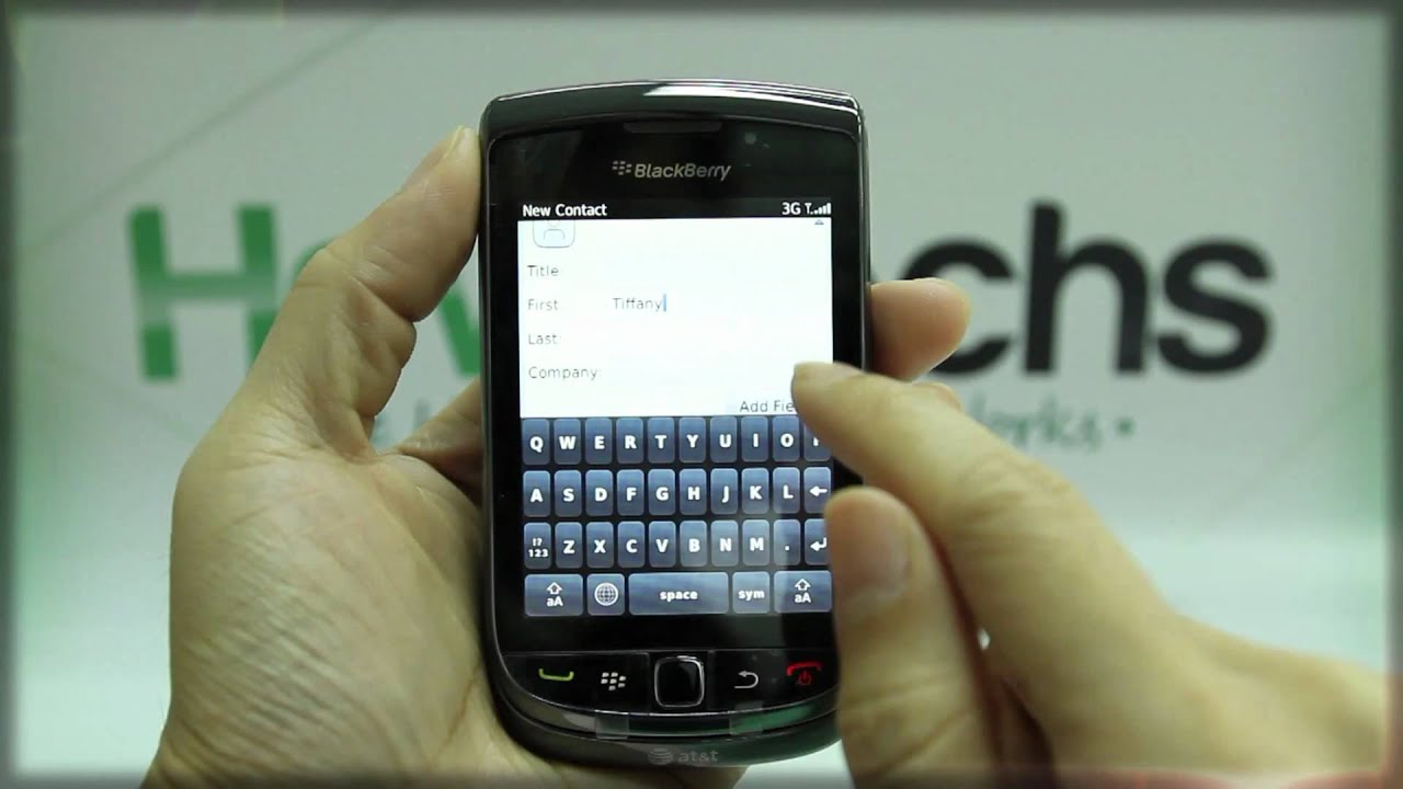How to Add a Contact on BlackBerry Torch 9800 - YouTube