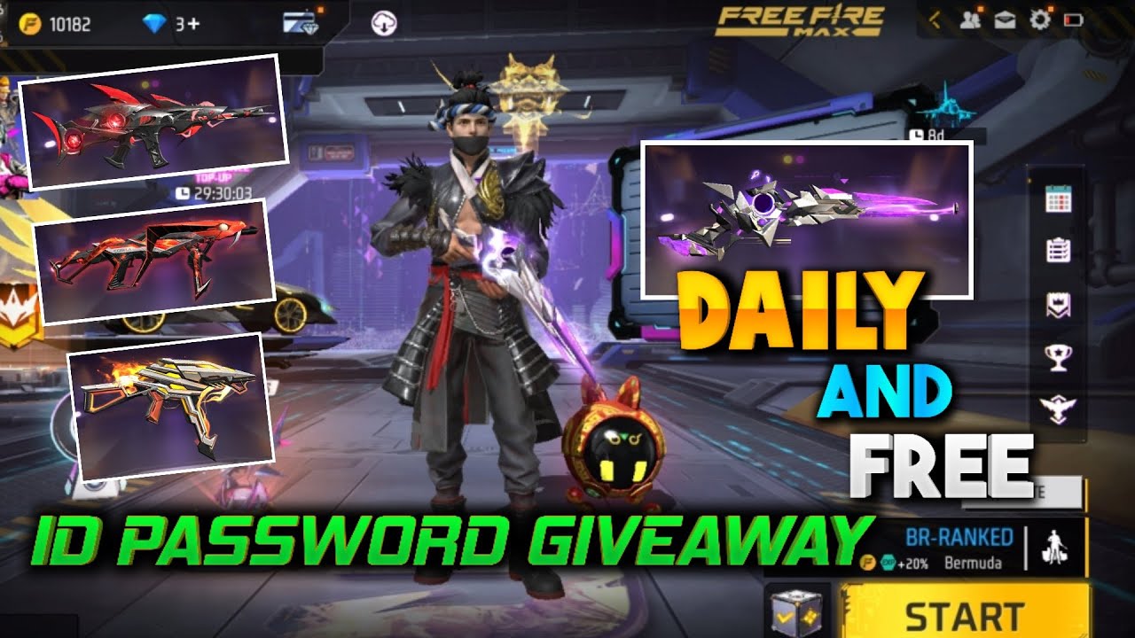 free fire free id password giveaway | daily id password giveaway | hand ...