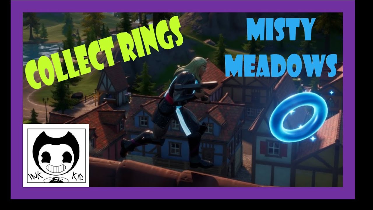 Fortnite collect floating rings at misty meadows - YouTube