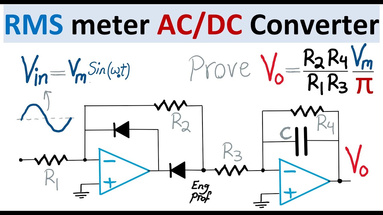 RMS meter Peak detector AC/DC converter - YouTube
