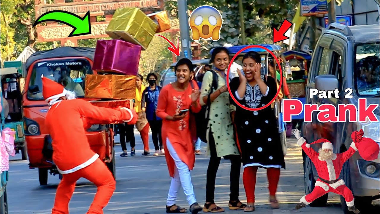 Santa Claus Dropping Gift Box Prank 🎁 | Part 2 | Falling Box Christmas ...
