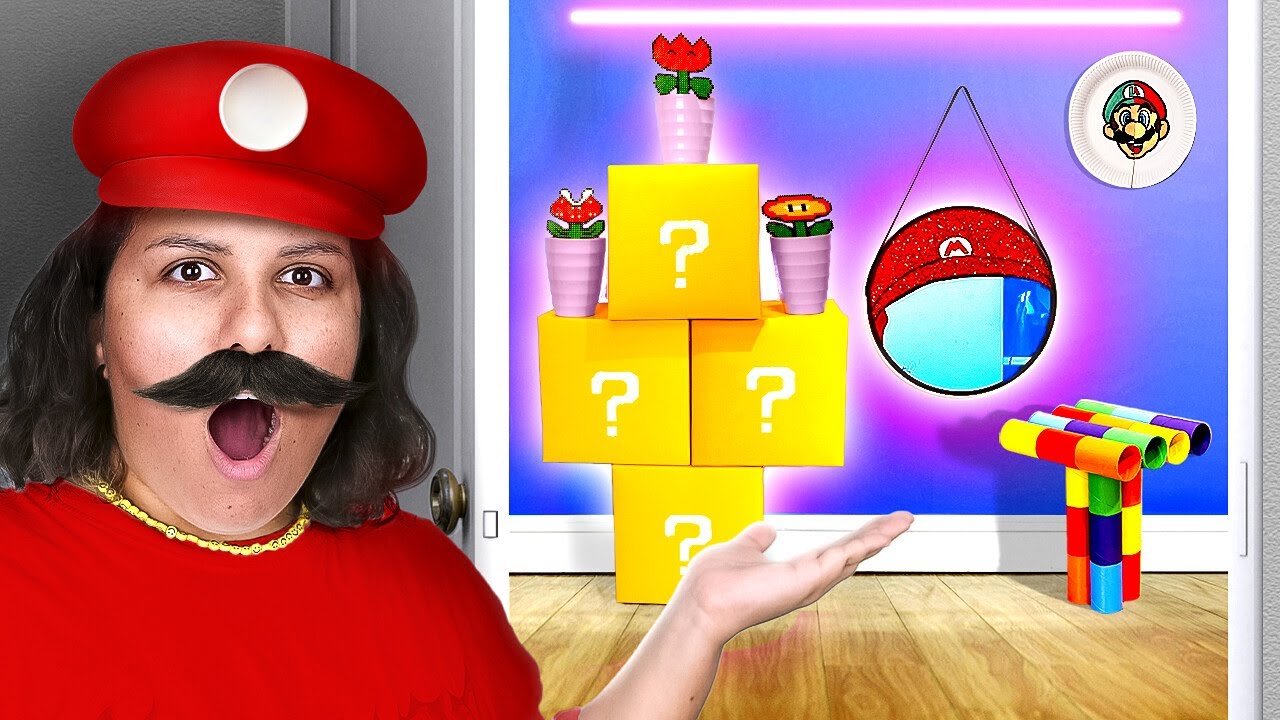 Super Mario Room Makeover 😍🤩 Artigianato fai-da-te per una perfetta ...