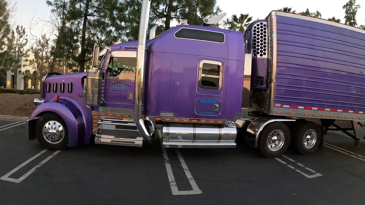 vlog 7// Met up with the famous purple Kenworth W900L - YouTube