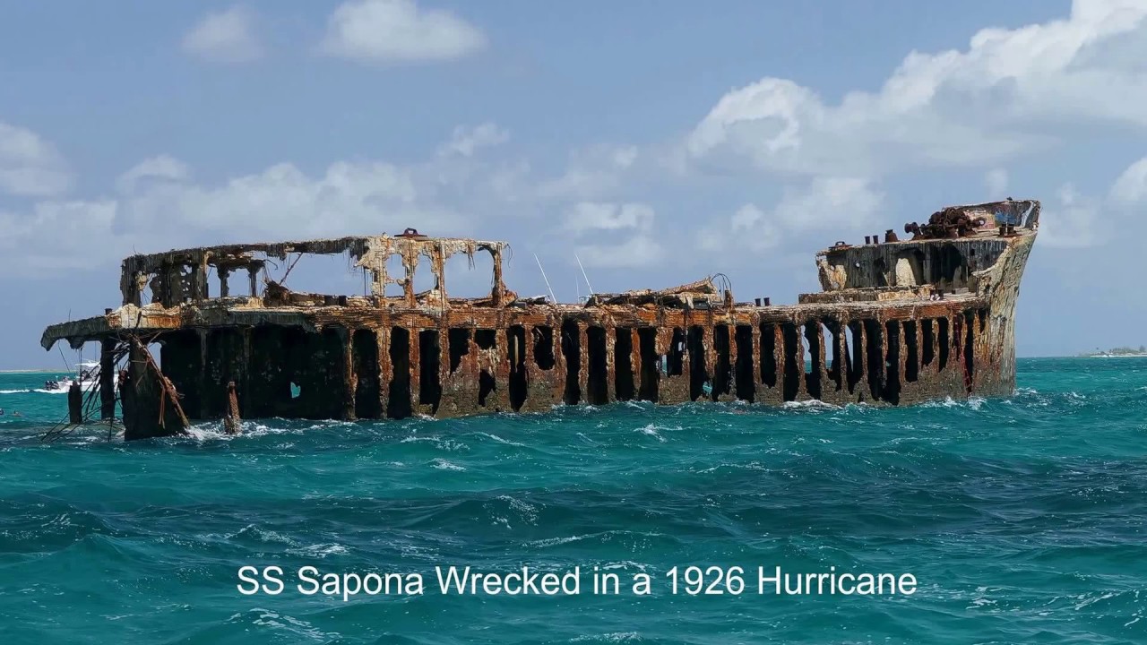 Diving on the SS Sapona Concrete Wreck South of Bimini Bahamas - YouTube