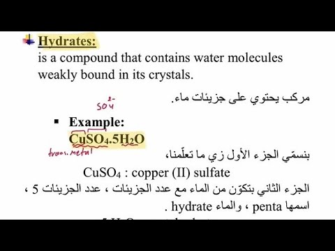 General chemistry 101, naming of hydrates, chapter 2, vid.7 - YouTube
