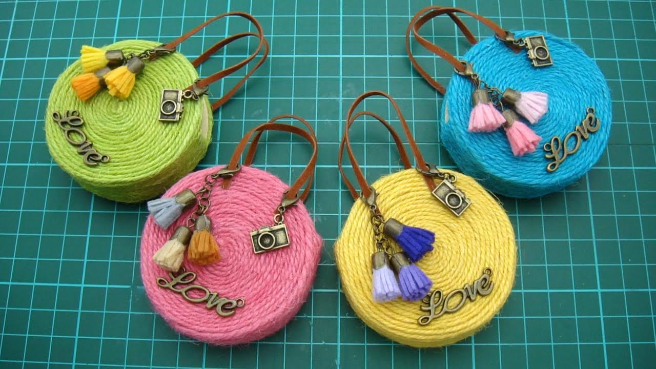DIY Miniature Craft - Mini Round Bag #Shorts #miniature #dollhouse ...