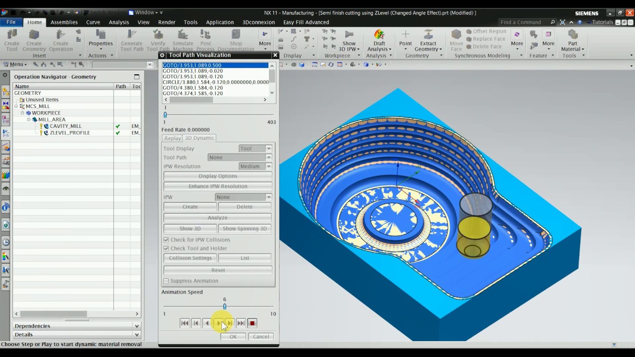 NX CAM Basic - Change Angle Effect in ZLevel Profile Cutting Method ...