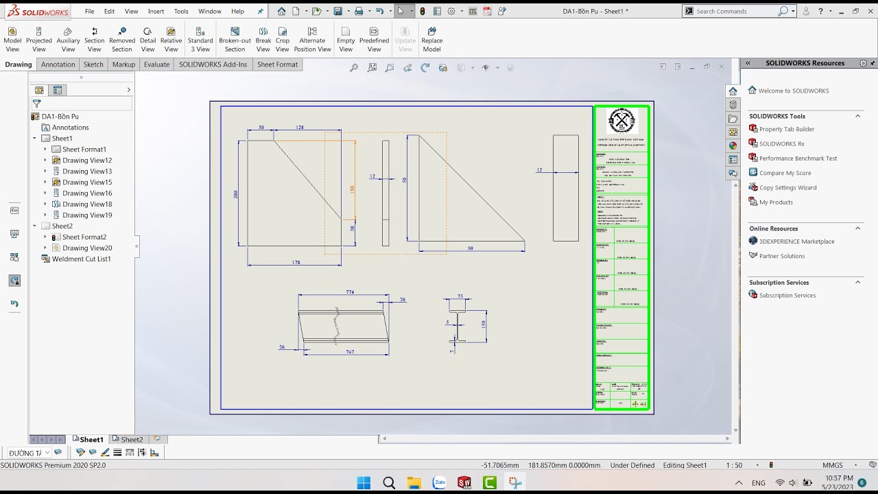 Tips and Tricks Xuất bản trong Solidworks Với Lệnh Relative Drawing # 5 ...