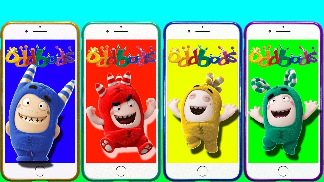 Cartoon Oddbods Baby Bubbles Wrong Heads of Mobile Phones Learn Colors ...