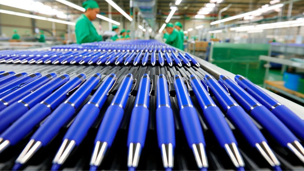 How MILLIONS Of Blue Ink Pens Are Made In Factory | Blue Ink Uncovered ...