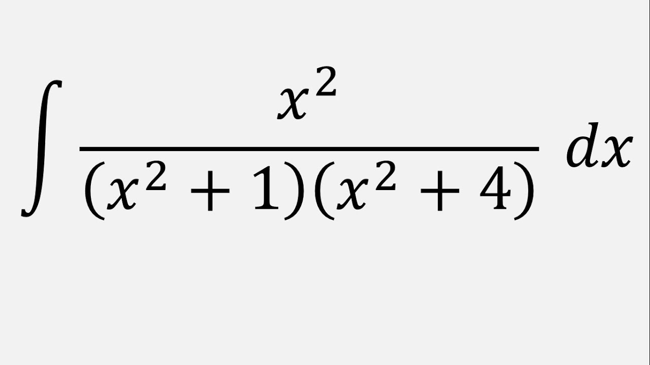 Integral Of X 2 x 2 1 x 2 4 By Partial Fractions YouTube