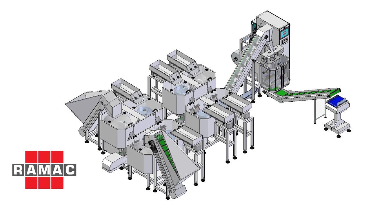 Bagging machine with automatic counting modules for furniture fasteners ...