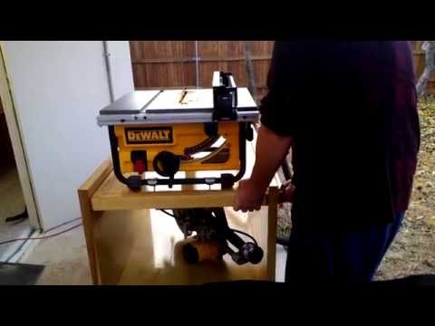 Flip top table for saw - YouTube