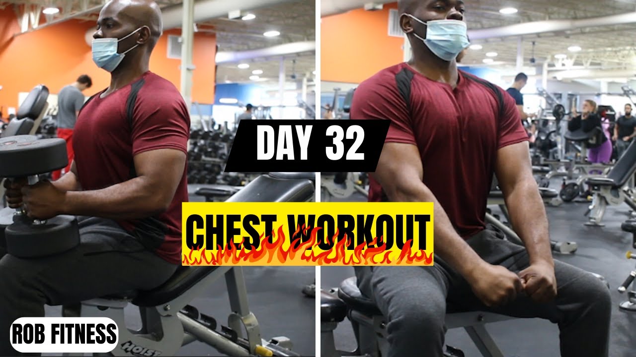 DAY 32 CHEST 6 INTENSE EXERCISES FOR BIGGER CHEST - YouTube