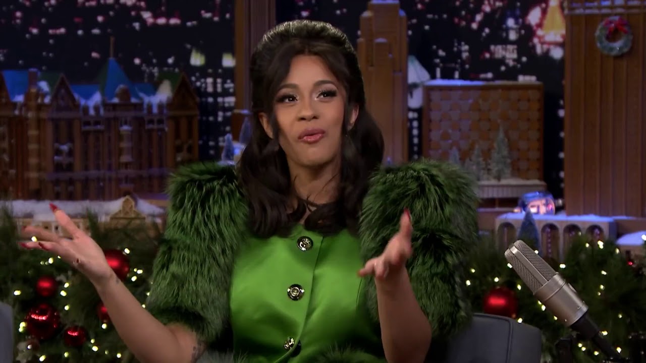 Cardi B - Jimmy Fallon interview - Funny Cardi B weird sounds into a ...