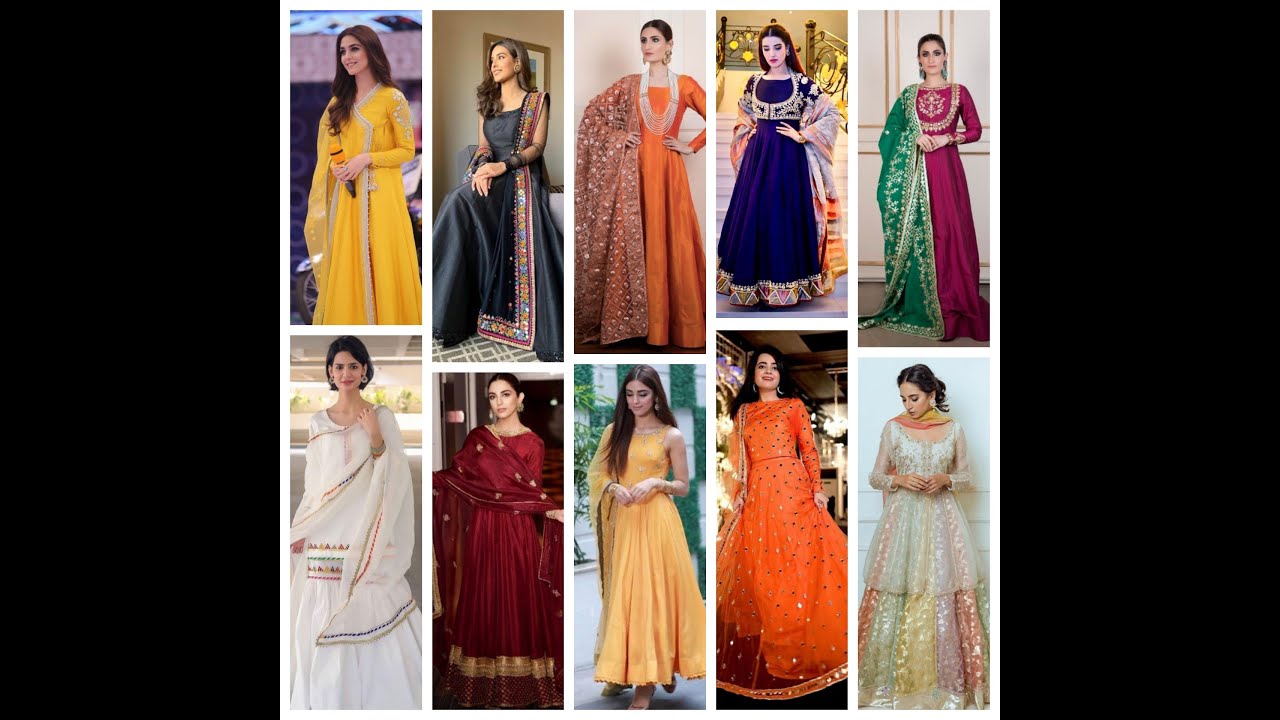 Elegant Plain frocks with Embroidery Design | Fancy Long Frocks Design ...
