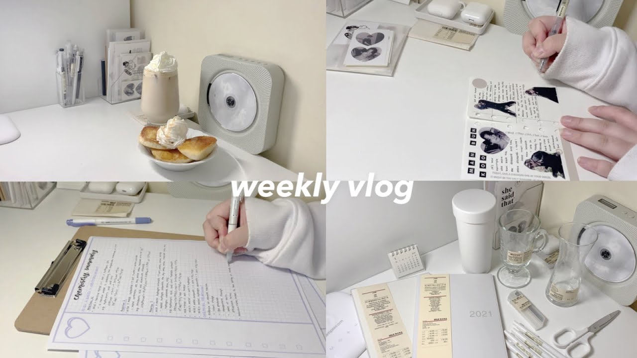 weekly vlog | muji haul, studying, home cafe and journaling - YouTube