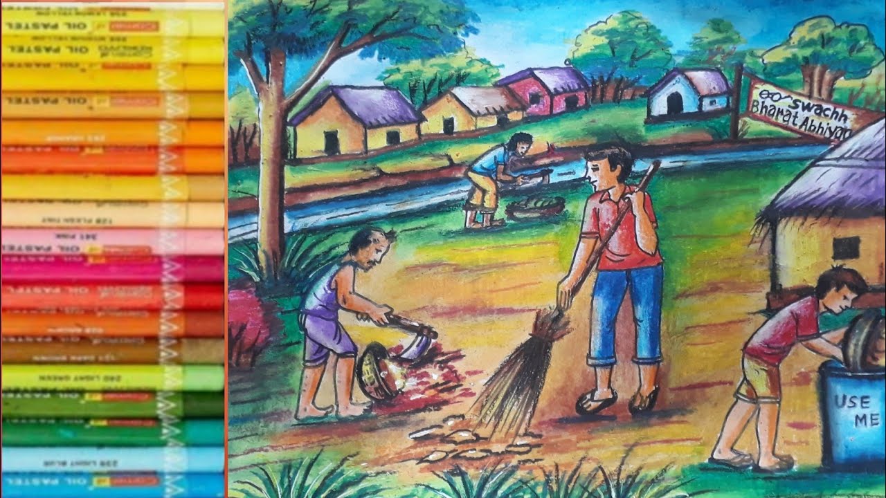 How to draw swachh bharat abhiyan drawing/Clean india Green india ...