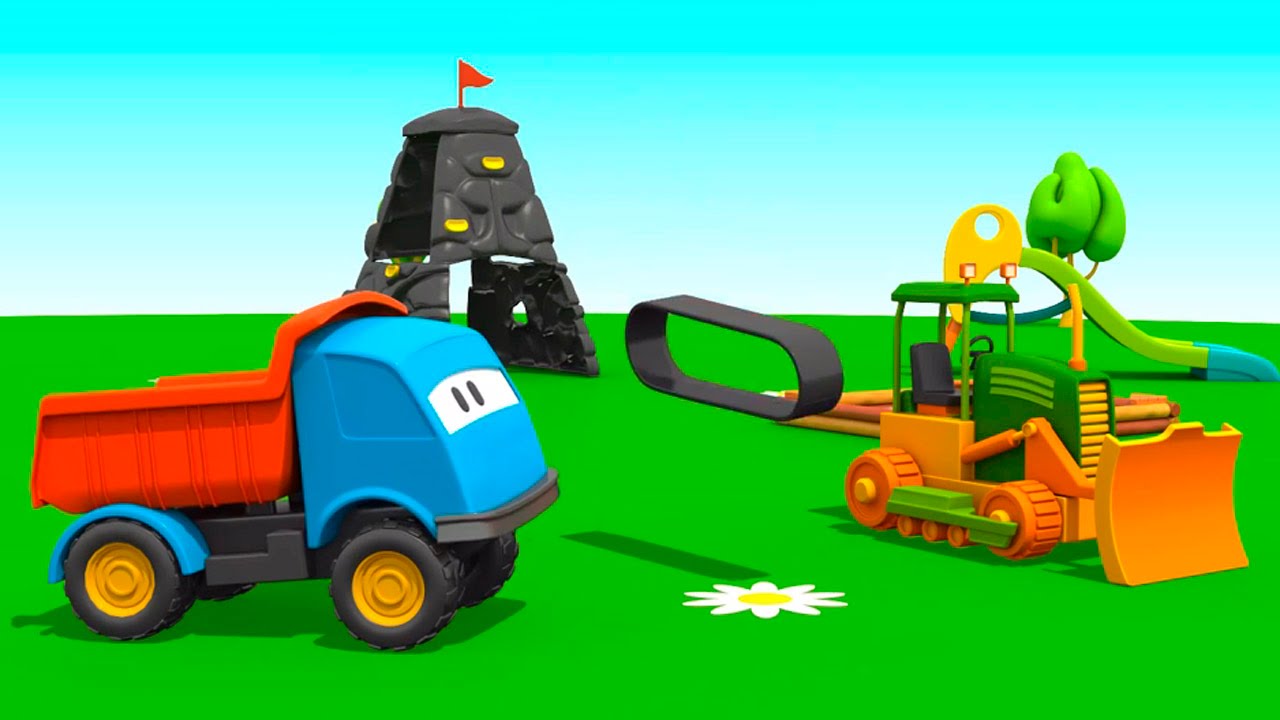 Leo der Lastwagen baut einen Bulldozer! Animation für Kinder - YouTube