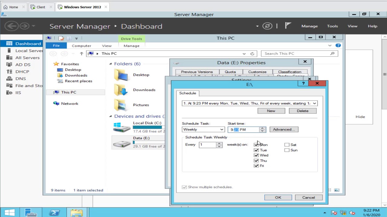 Shadow file sharing and Restore previous version - YouTube
