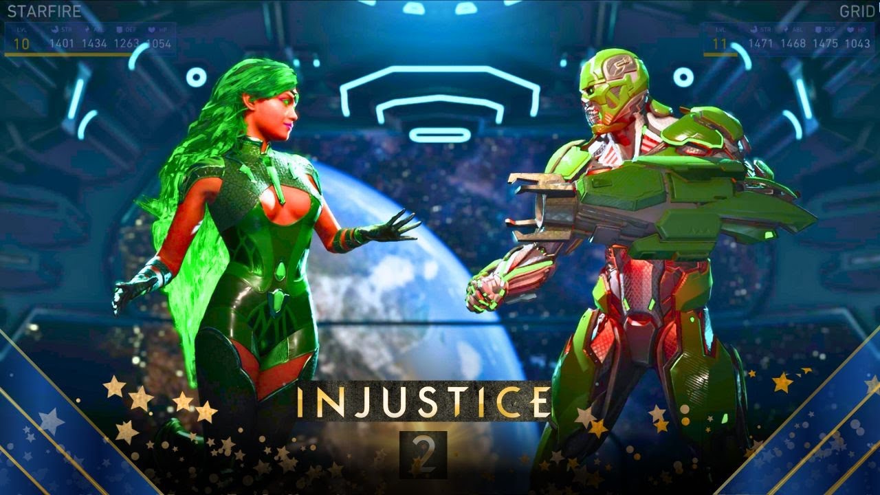 Injustice 2 - Starfire Vs. Grid - YouTube