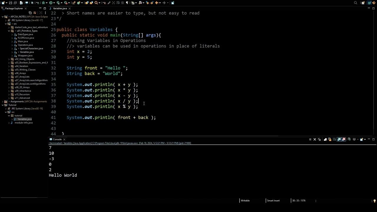Variables: Basic Operations - YouTube