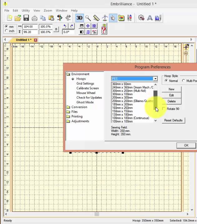 On-screen Hoops in Embrilliance Essentials - YouTube