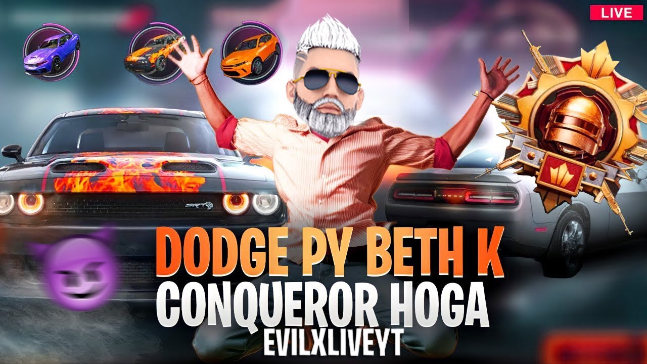 NEW CAR DOGE PER BETH K CONQUEROR PUSH KRY GA EVIL | PUBG MOBILE LIVE ...