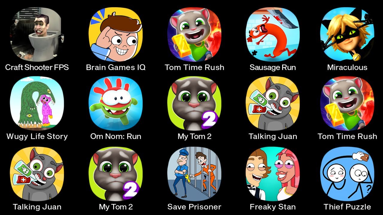 Talking Juan,Tom Time Rush,Freaky Stan,Wugy Life Story,Craft Shooter ...