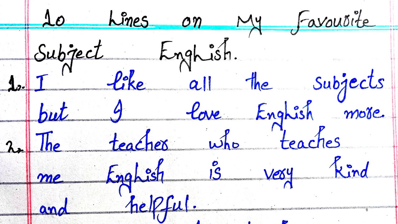 10 LINES ON MY FAVOURITE SUBJECT ENGLISH | MY FAVOURITE SUBJECT ESSAY ...