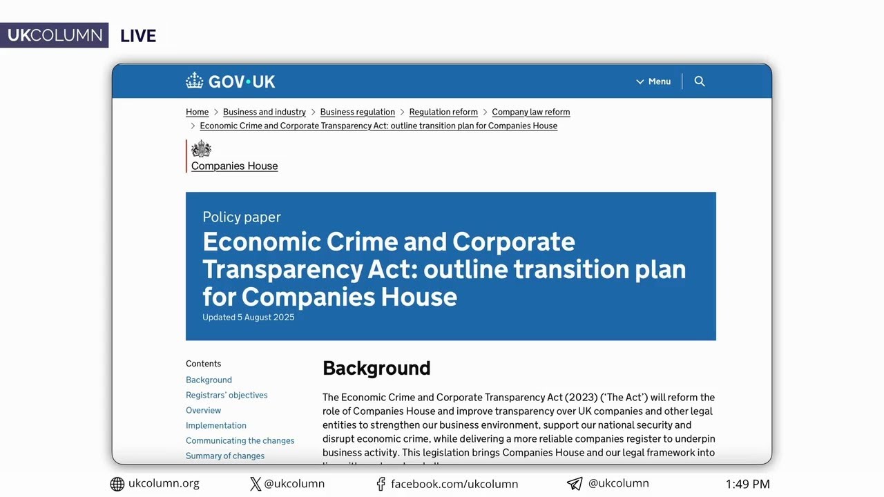 Companies House Starts to Introduce Digital Identities Requirements | UK Column News - YouTube