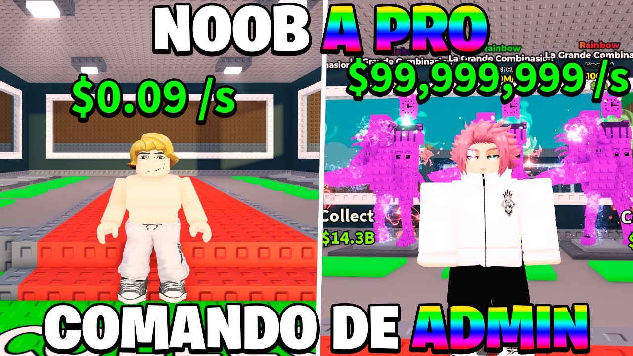 NOOB A PRO COM COMANDO DE ADMIN NO STEAL A BRAINROT - ROBLOX - YouTube