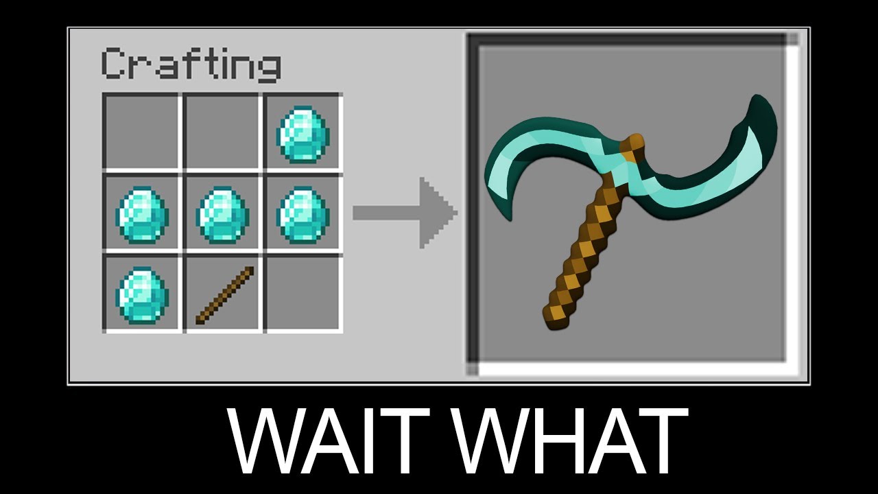 Minecraft wait what meme part 14 (Crafting Amazing Diamond Pickaxe ...