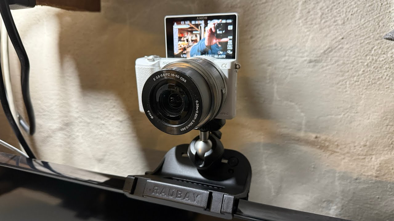 How to MOUNT CAMERA on MONITOR! - RAUBAY Monitor Top Camera Mount Clamp ...