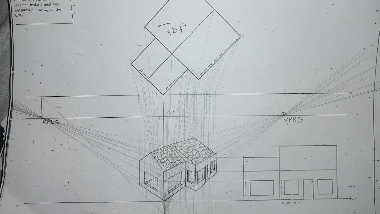 Engineering Graphic and Design/Grade 11 two points Perspective Drawing ...