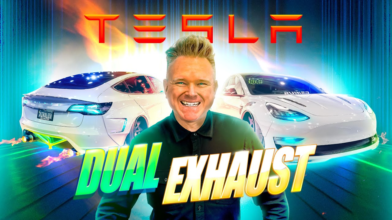 Dual Exhaust Super Tricked-Out Tesla Model 3 - He 'Ruined' it! - YouTube