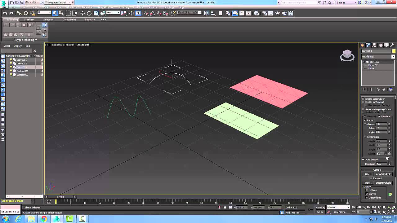 3ds Max 10-08 Modifying NURBS Objects Display Area - YouTube