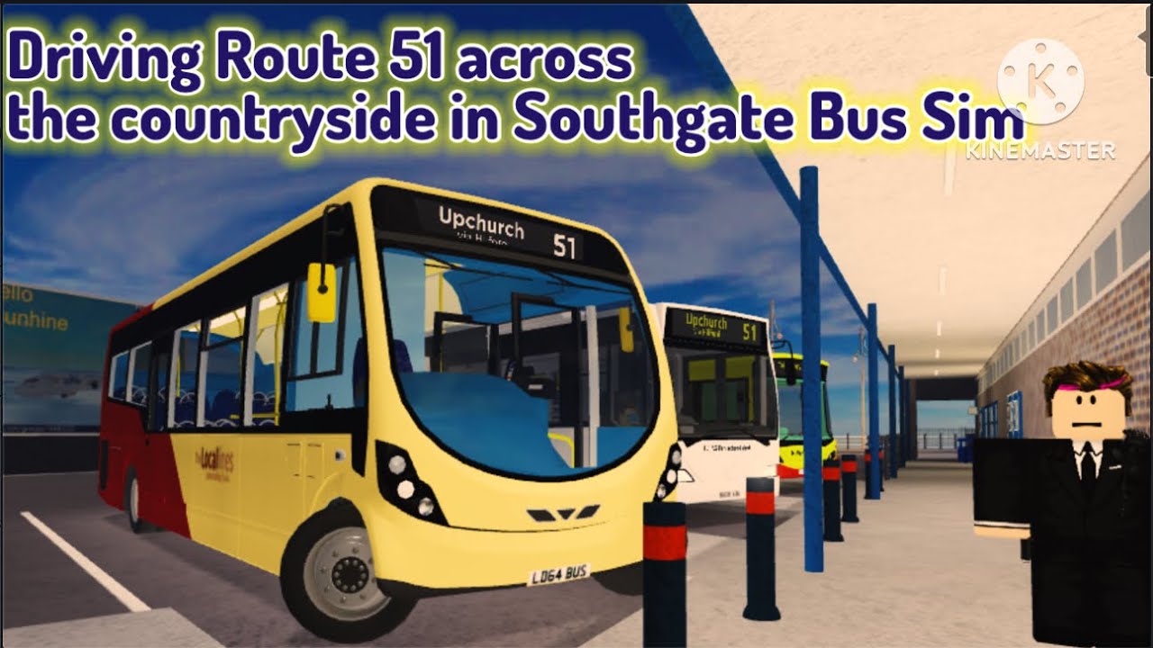 Driving Route 51 across the countryside in Southgate bus sim ...