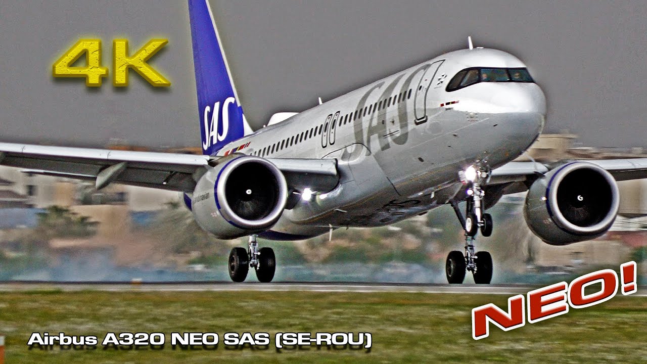Airbus A320 NEO SAS Scandinavian Airlines (SE-ROU) Alicante! - YouTube