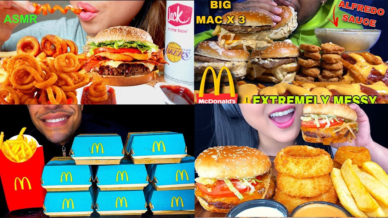 ASMR Fast Food Mukbang Compilation | Fast Food Asmr | Satisfying eating ...