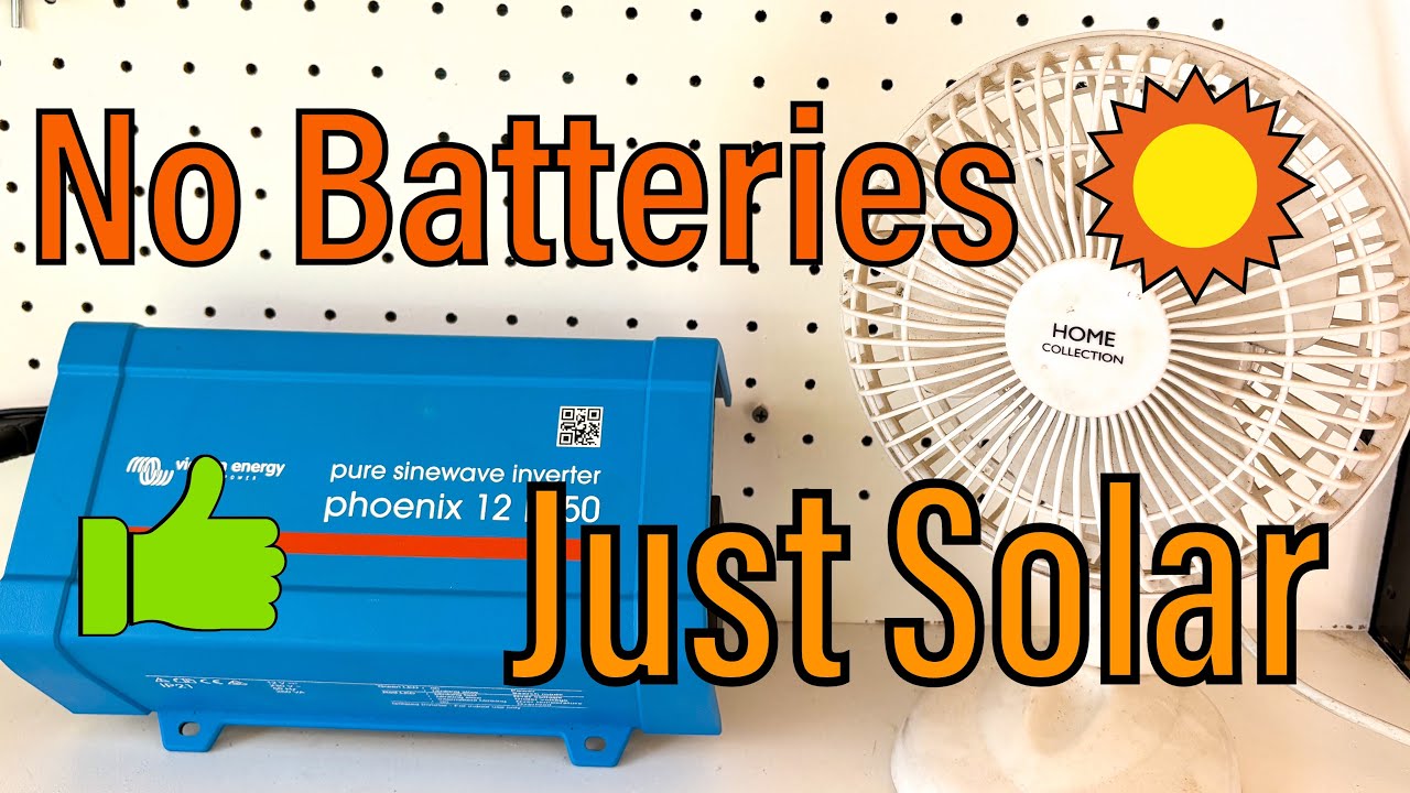 Run a 12 INVERTER on just solar. NO BATTERY - YouTube