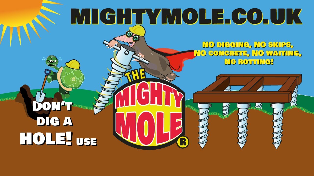 The Mighty Mole, Decking Ground Screw installation video - YouTube