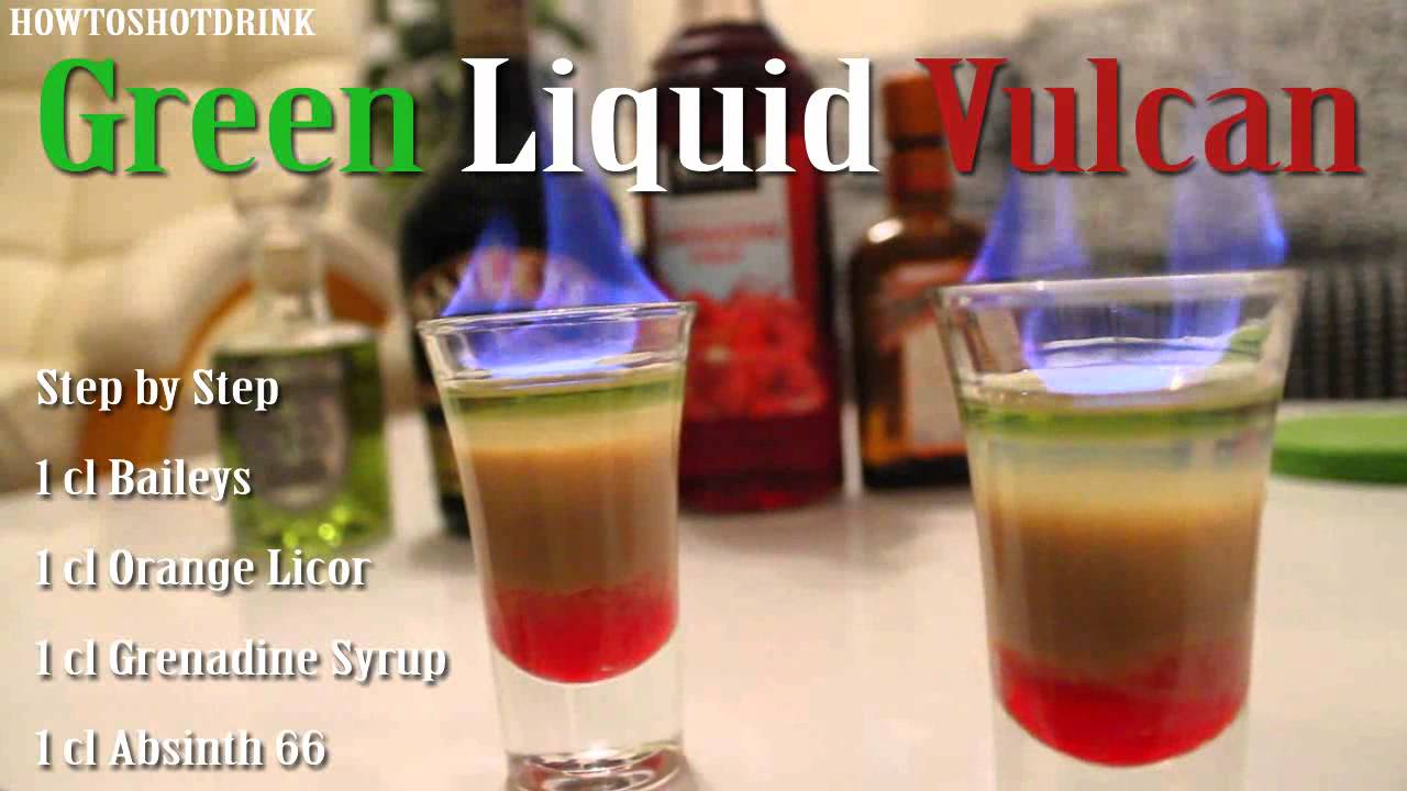 HOW TO MAKE GREEN LIQUID VULCAN - SHOT DRINK - YouTube