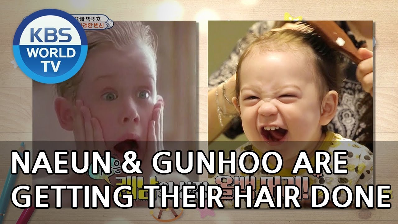 Naeun and Gunhoo are getting their hair done!! [The Return of Superman ...
