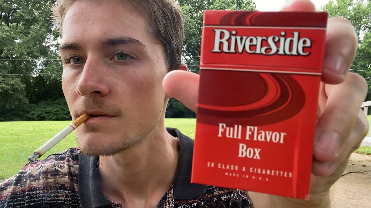 Smoking a Riverside Red Cigarette (Discontinued) - Review - YouTube