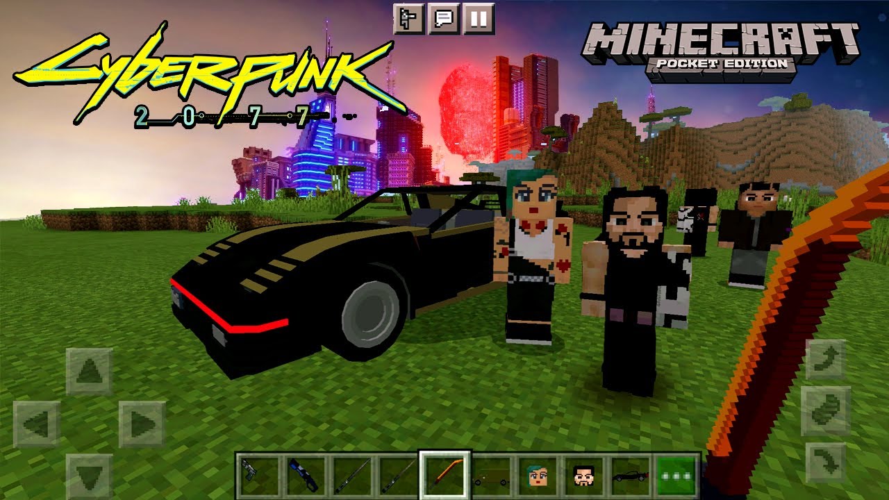 Minecraft PE Cyberpunk 2077 Mod + Download (Cars,Weapons,Characters ...