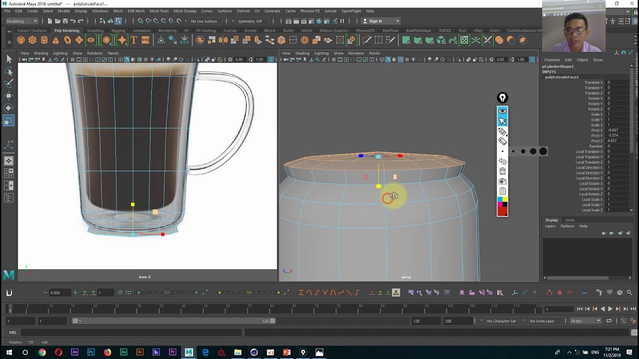 Maya Tutorial -09_How to Modeling Glass Coffee By YOU TITH - YouTube