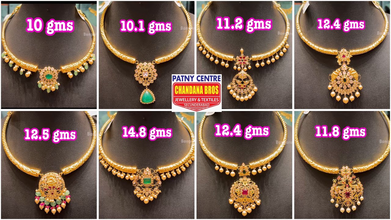Gold lightweight Kante necklaces 10 gms to 16 gms | Courier Available ...