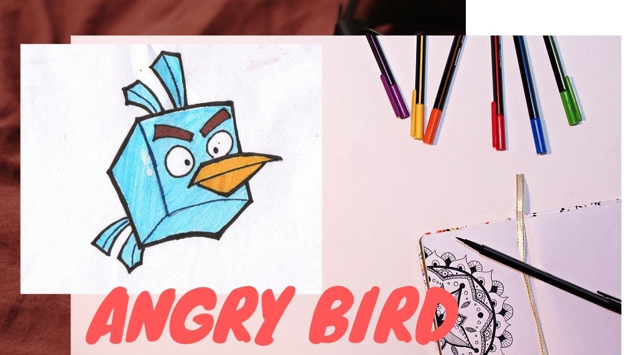 How to draw the Ice Bird (Angry Bird) - YouTube
