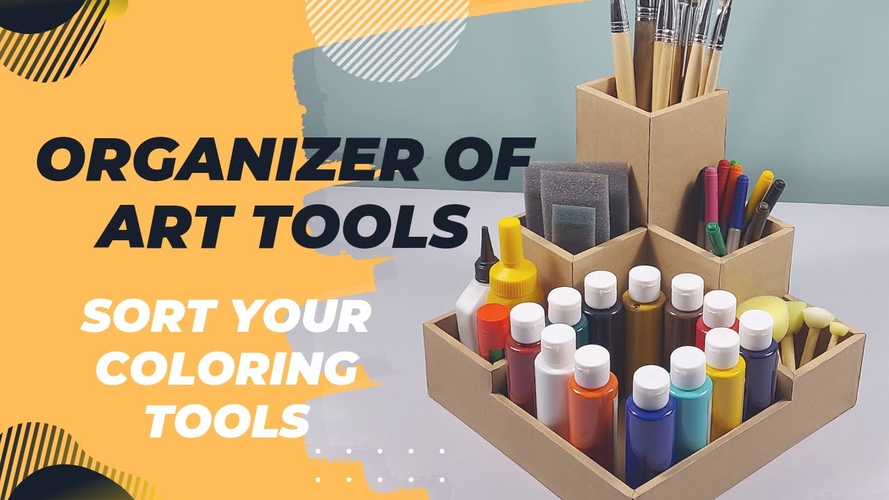 How to Make Art Tool Organizer - Crafting a Stylish Cardboard Holder ...